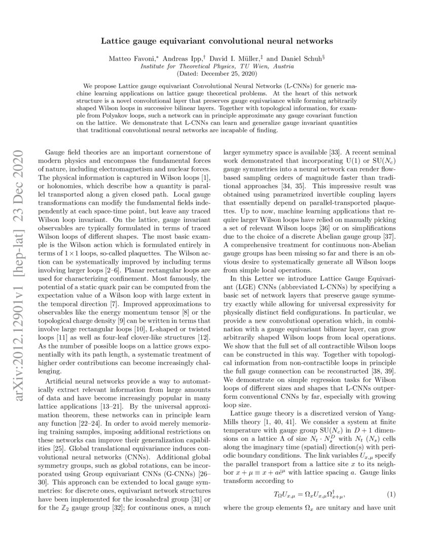 Lattice gauge equivariant convolutional neural networks | DeepAI