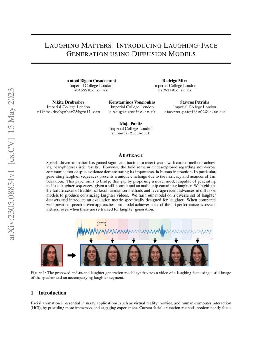 Laughing Matters: Introducing Laughing-Face Generation using Diffusion ...