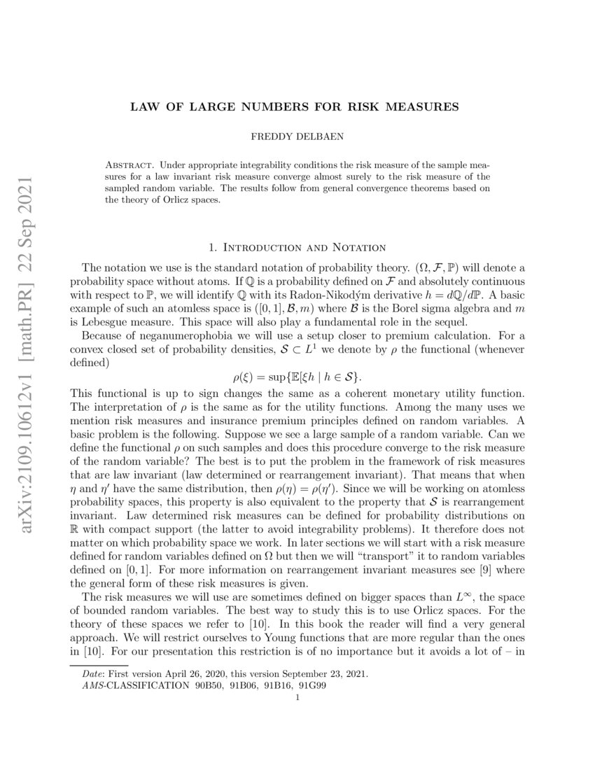 Law Of Large Numbers For Risk Measures DeepAI law-of-large-numbers-for-risk-measures-deepai
