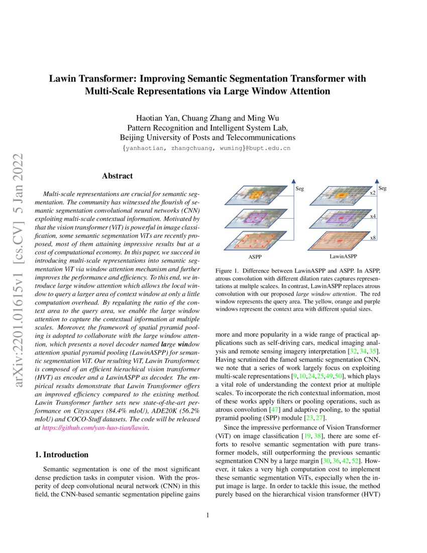 Lawin Transformer: Improving Semantic Segmentation Transformer with Multi-Scale Representations ...