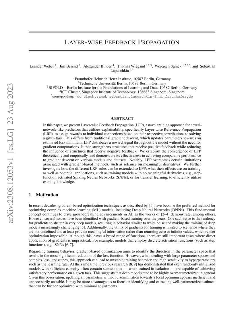 Layer-wise Feedback Propagation | DeepAI Layer-wise Feedback Propagation | DeepAI