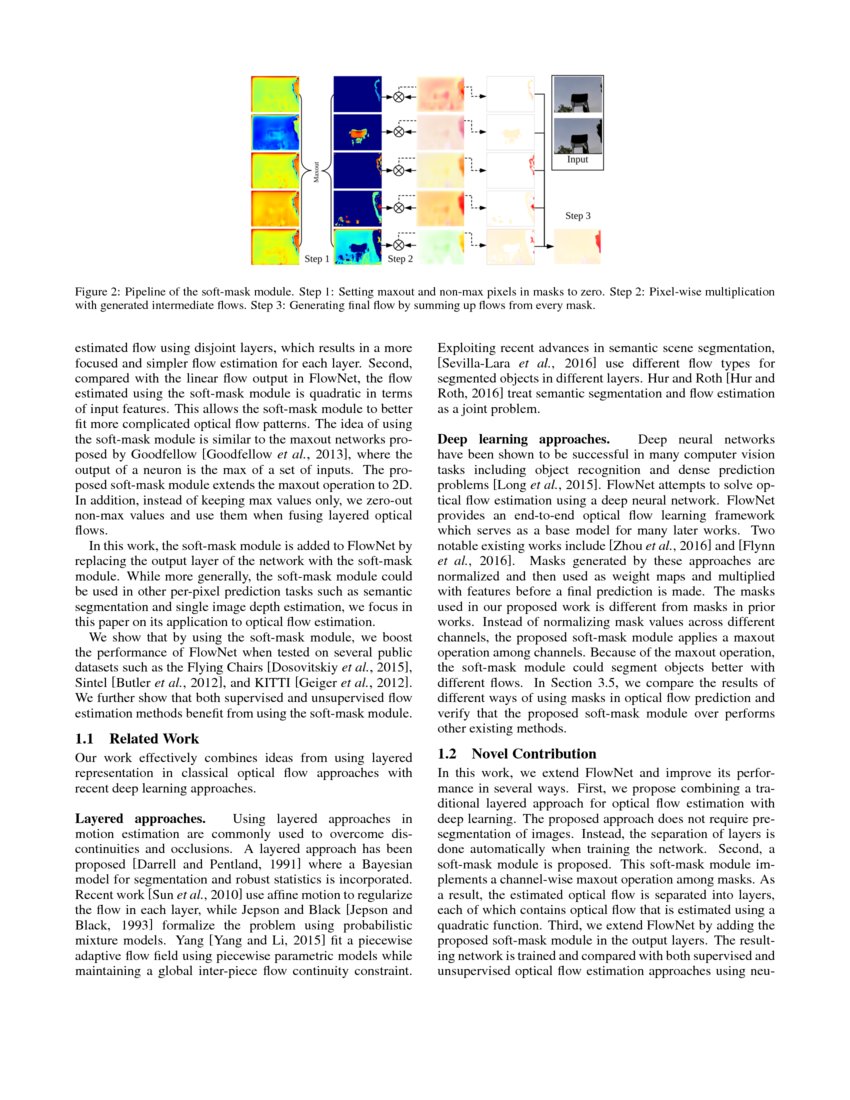 Layered Optical Flow Estimation Using A Deep Neural Network With A Soft