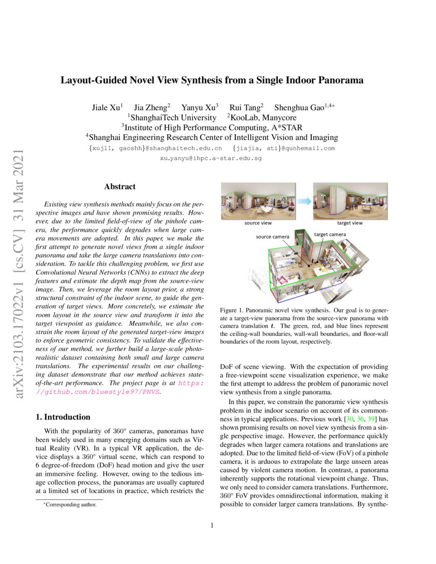 Layout-Guided Novel View Synthesis from a Single Indoor Panorama | DeepAI