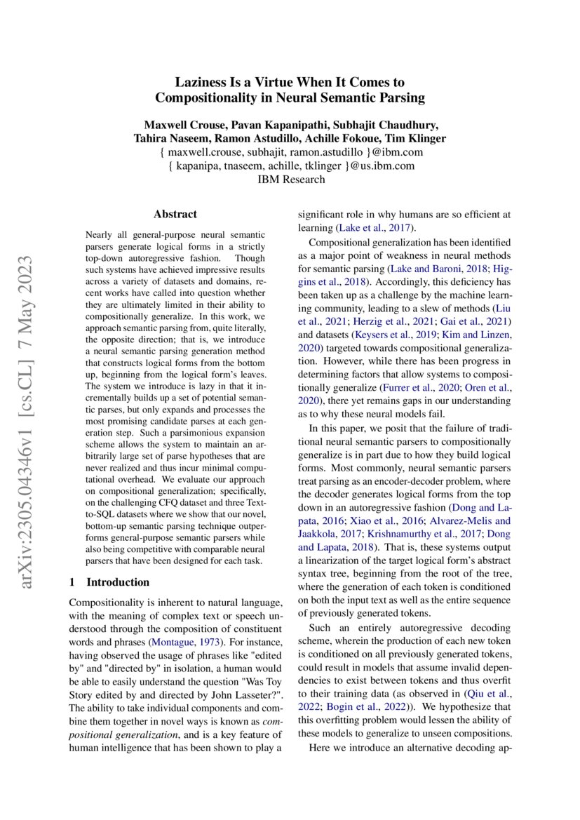 Laziness Is A Virtue When It Comes To Compositionality In Neural Semantic Parsing Deepai
