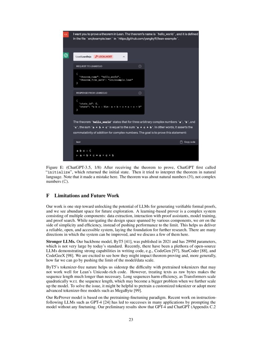 Leandojo Theorem Proving With Retrieval Augmented Language Models Deepai