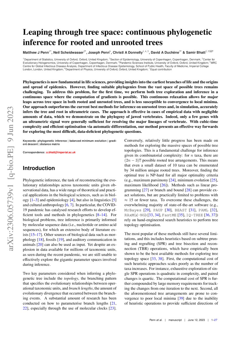 Leaping through tree space: continuous phylogenetic inference for ...
