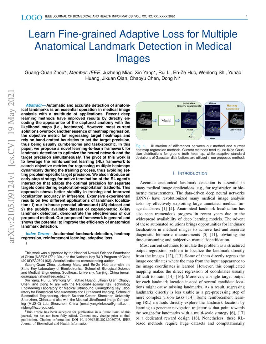 Learn Fine Grained Adaptive Loss For Multiple Anatomical Landmark