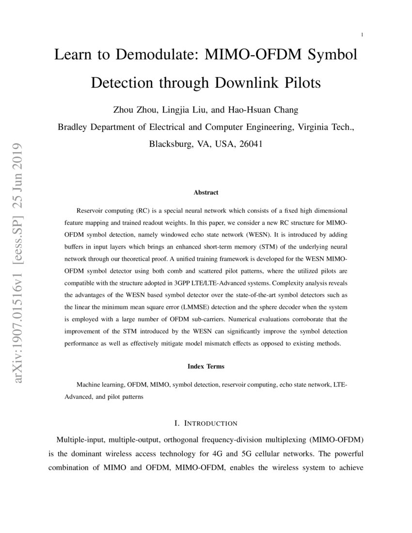 Learn to Demodulate: MIMO-OFDM Symbol Detection through Downlink Pilots | DeepAI