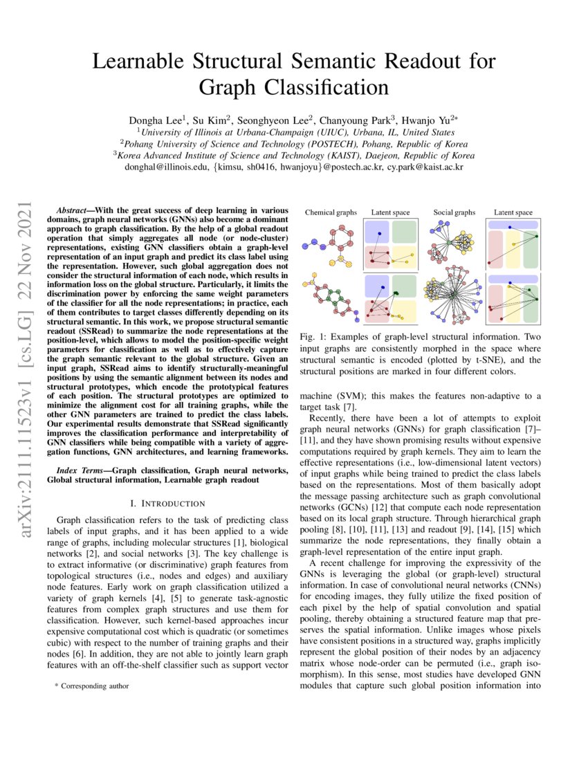 Learnable Structural Semantic Readout For Graph Classification Deepai