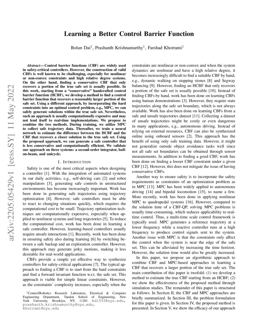 Learning A Better Control Barrier Function Deepai