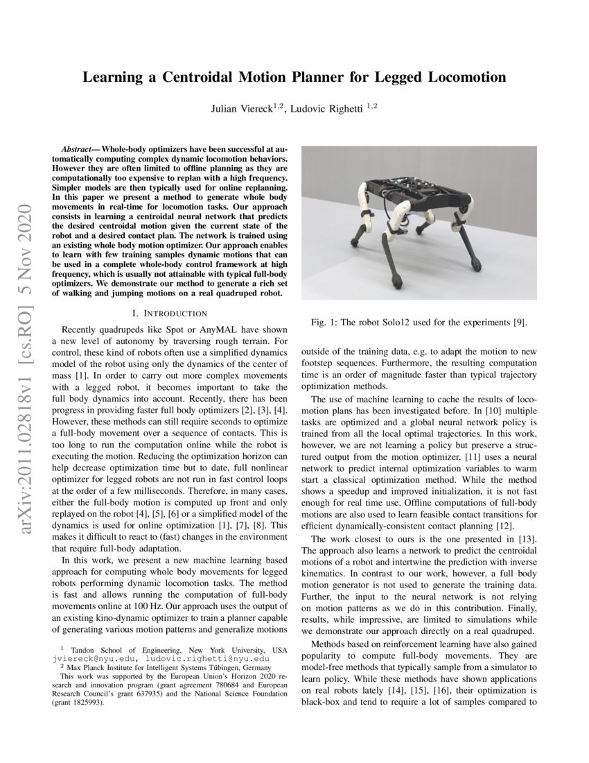 Learning a Centroidal Motion Planner for Legged Locomotion | DeepAI
