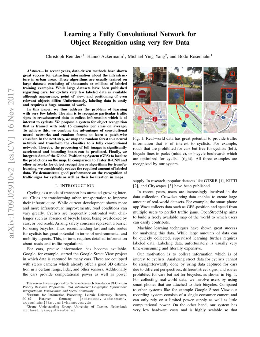 Learning a Fully Convolutional Network for Object Recognition using very few Data | DeepAI