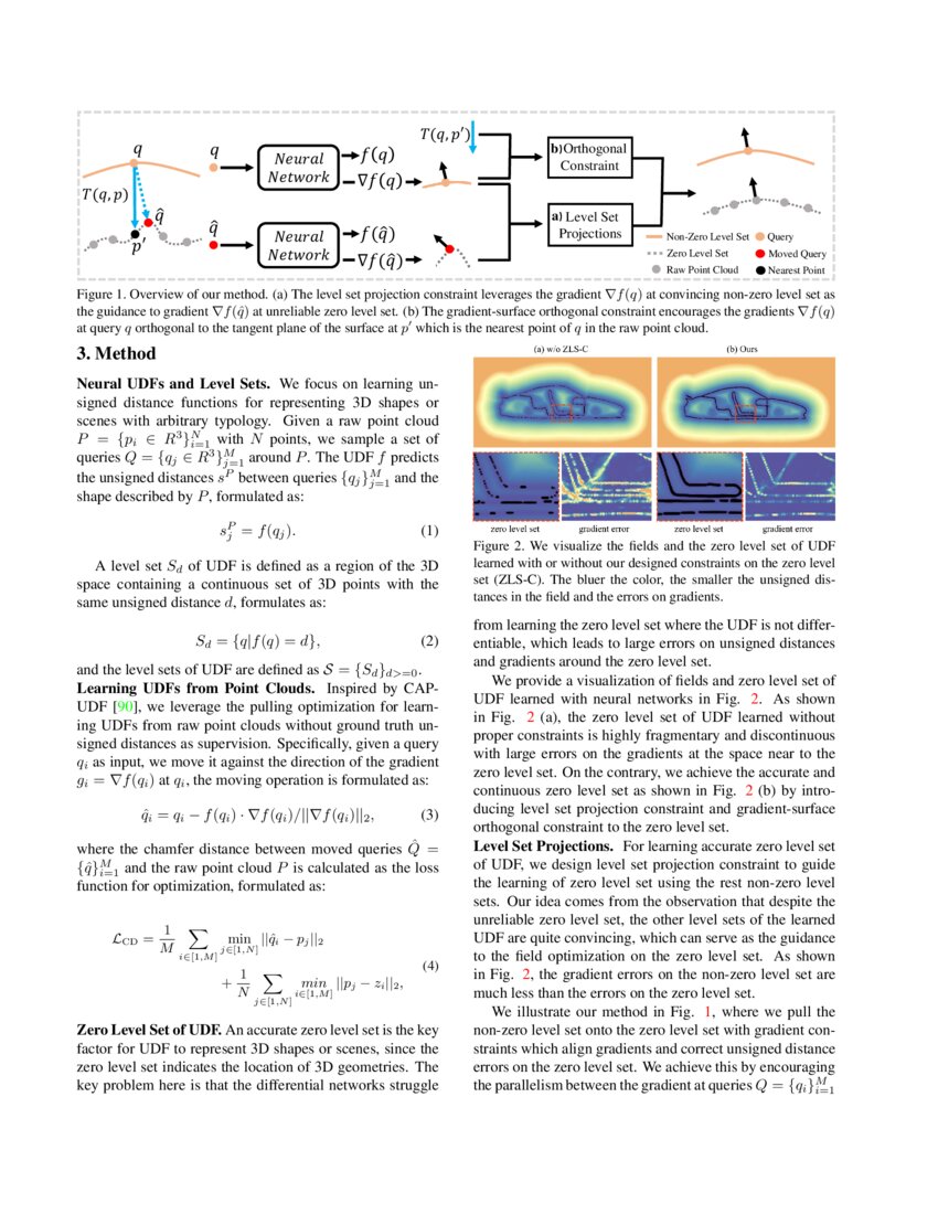 Learning A More Continuous Zero Level Set In Unsigned Distance Fields Through Level Set