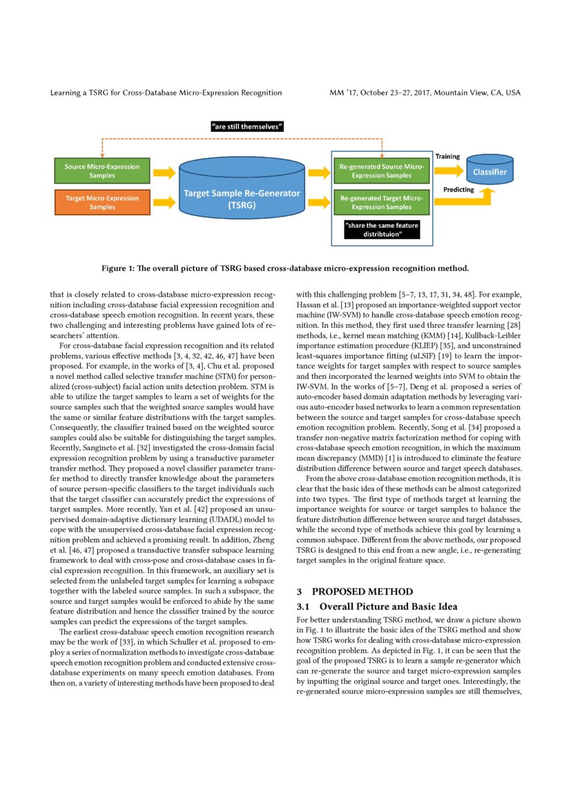 Learning a Target Sample Re-Generator for Cross-Database Micro-Expression Recognition | DeepAI