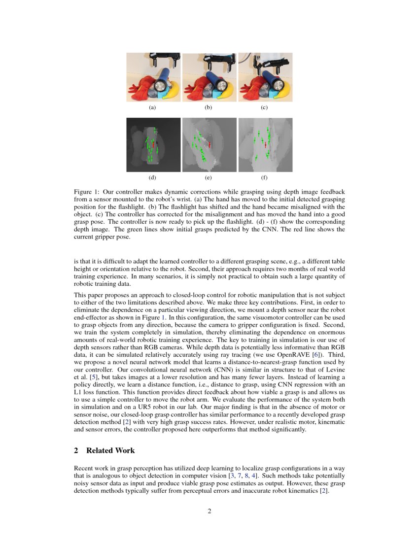 Learning A Visuomotor Controller For Real World Robotic Grasping Using