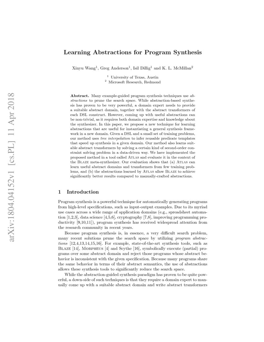 Learning Abstractions for Program Synthesis | DeepAI