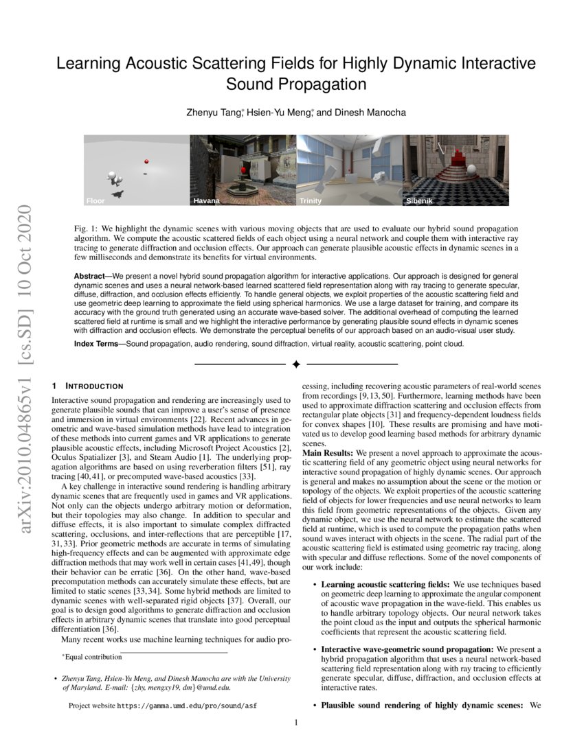 Learning Acoustic Scattering Fields for Dynamic Interactive Sound ...
