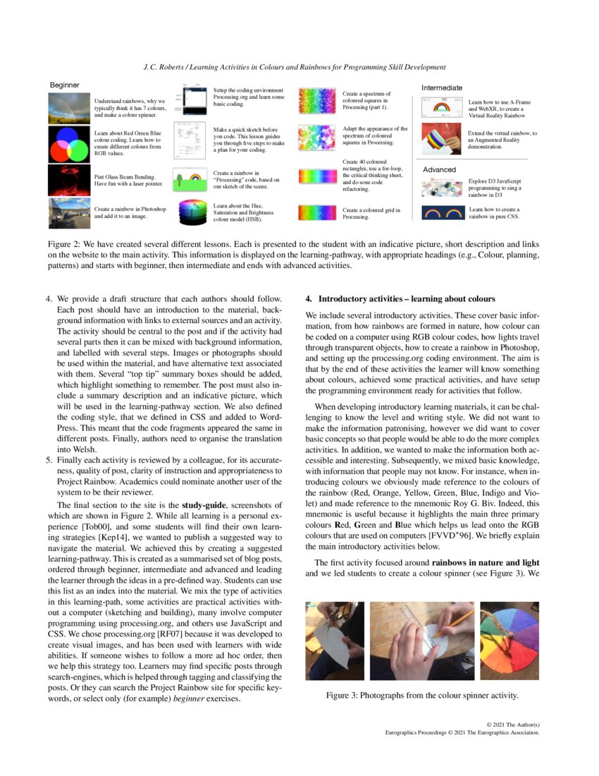 Learning Activities in Colours and Rainbows for Programming Skill ...