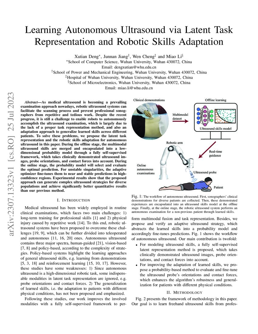 Learning Autonomous Ultrasound via Latent Task Representation and ... Learning Autonomous Ultrasound via Latent Task Representation and ...