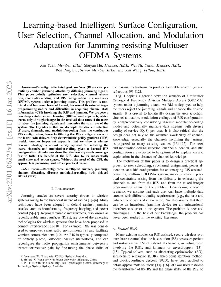 Learning-based Intelligent Surface Configuration, User Selection, Channel Allocation, and ...