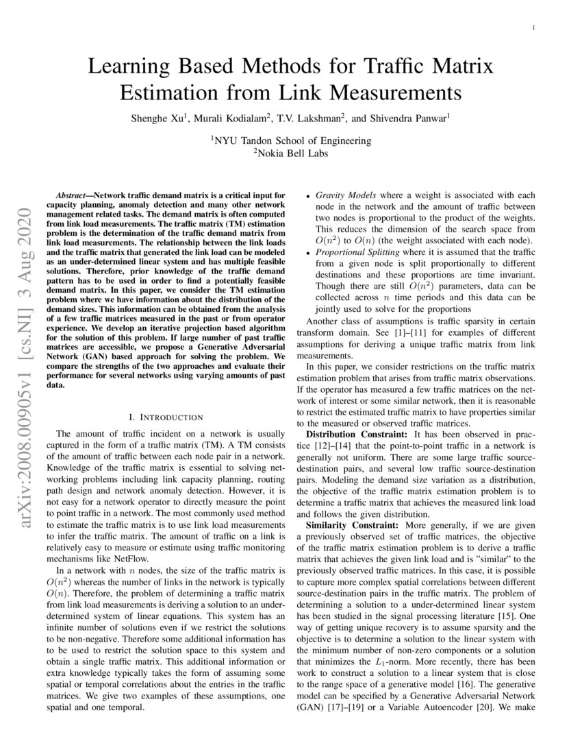 Learning Based Methods For Traffic Matrix Estimation From Link