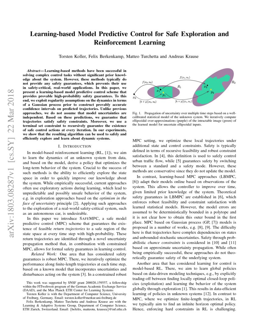 Learning Based Model Predictive Control For Safe Exploration And Reinforcement Learning Deepai