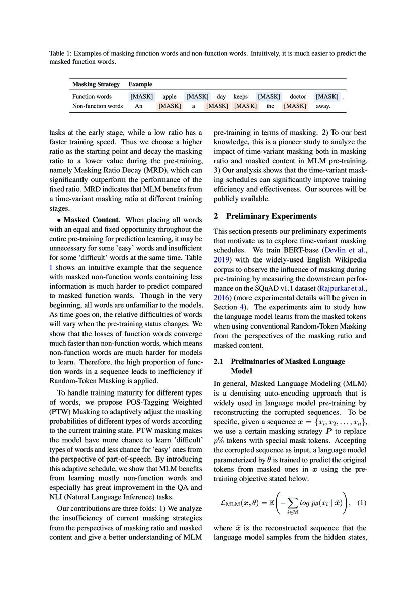 Learning Better Masking for Better Language Model Pre-training | DeepAI