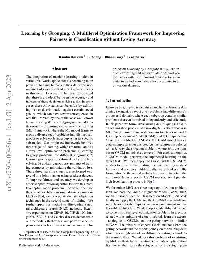 Learning By Grouping A Multilevel Optimization Framework For Improving Fairness In