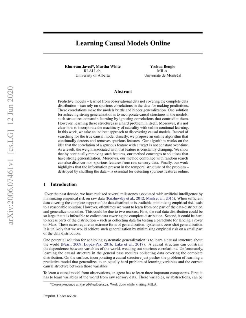 Learning Causal Models Online | DeepAI
