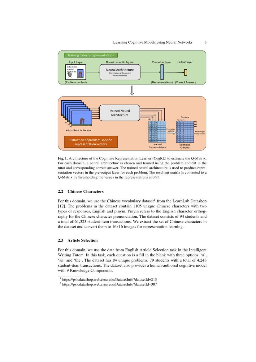 Learning Cognitive Models using Neural Networks | DeepAI