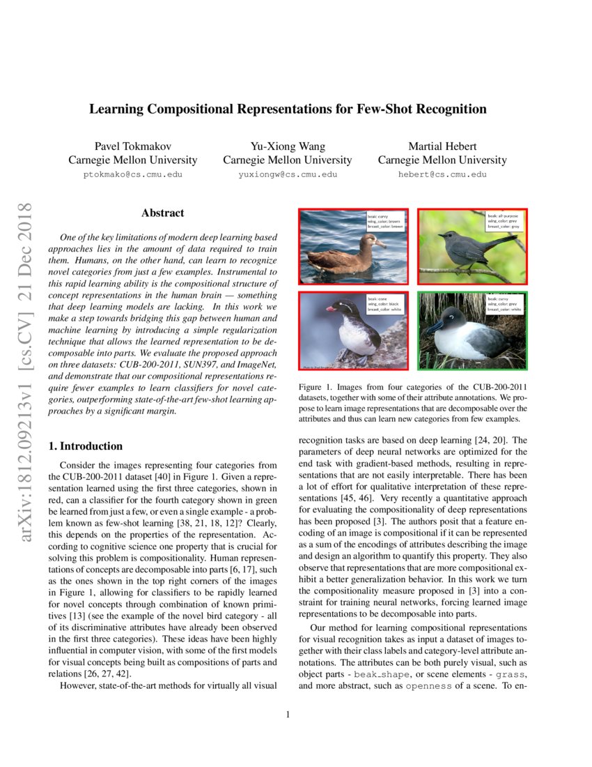 Learning Compositional Representations for Few-Shot Recognition | DeepAI