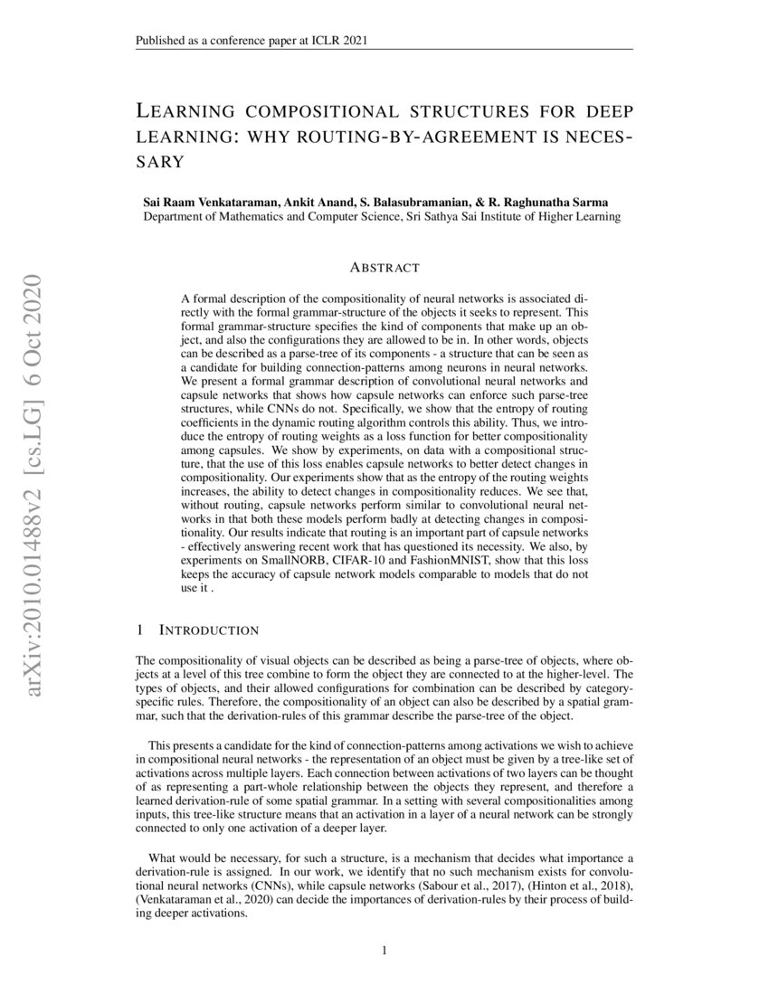 Learning Compositional Structures for Deep Learning: Why Routing-by-agreement is Necessary | DeepAI