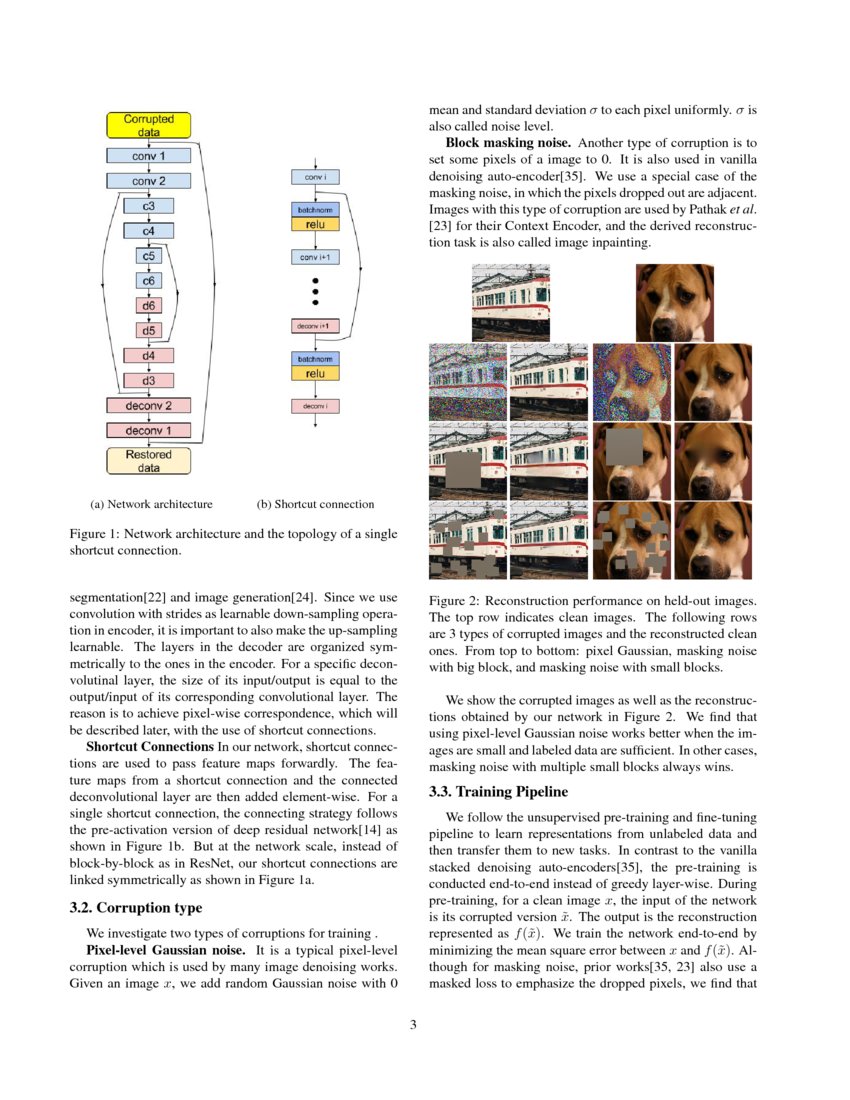 Learning Deep Representations Using Convolutional Auto Encoders With Symmetric Skip Connections