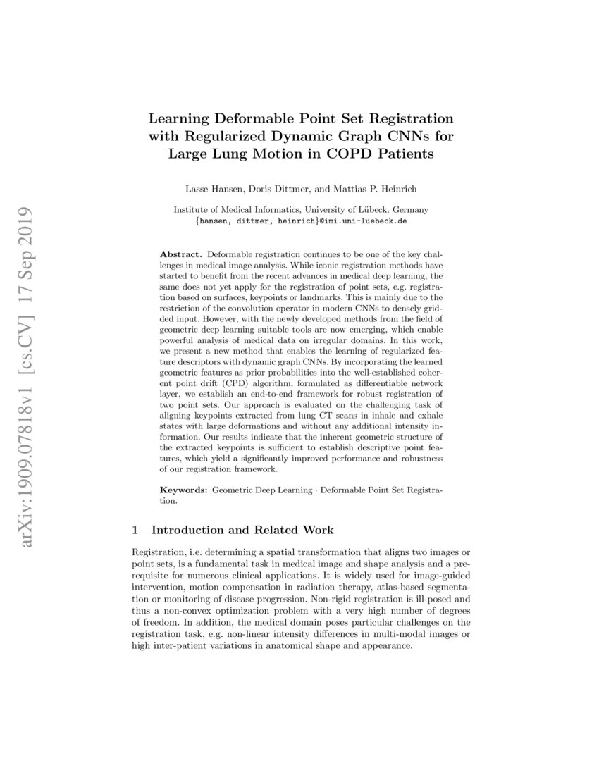 Learning Deformable Point Set Registration With Regularized Dynamic Graph Cnns For Large Lung