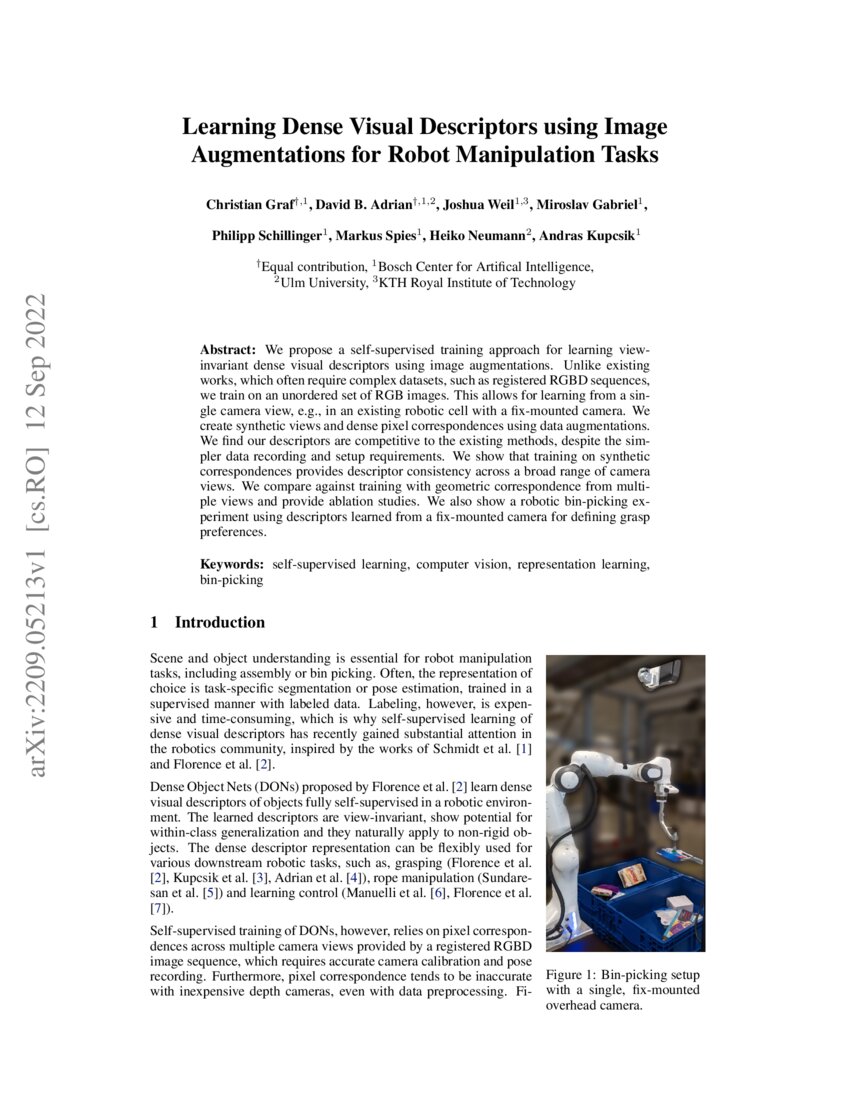 Learning Dense Visual Descriptors using Image Augmentations for Robot ... Learning Dense Visual Descriptors using Image Augmentations for Robot ...