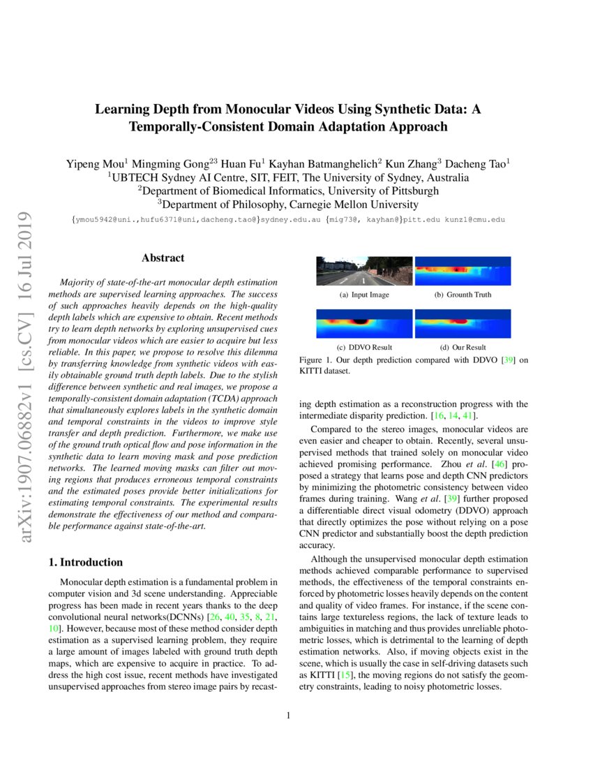 Learning Depth from Monocular Videos Using Synthetic Data: A Temporally-Consistent Domain ...