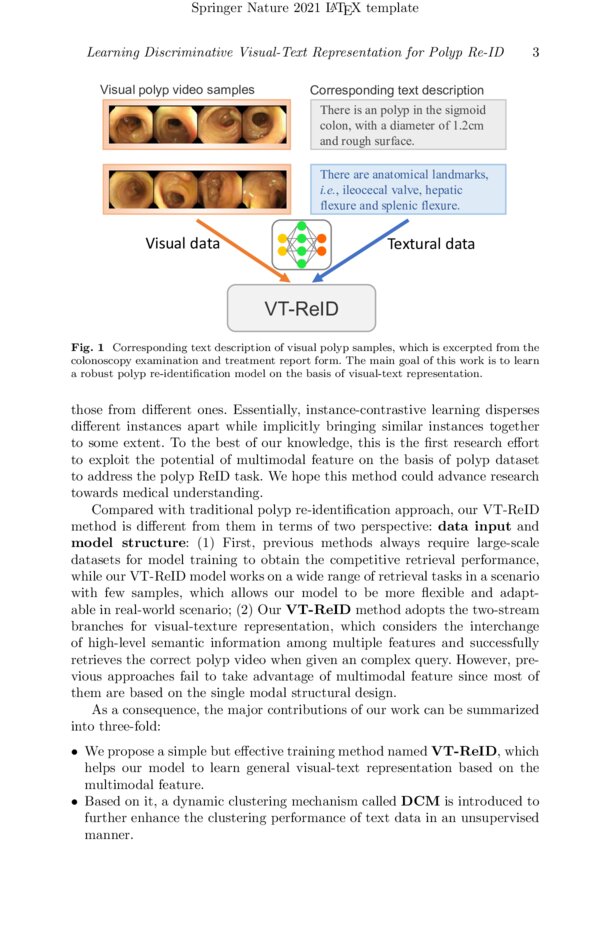 Learning Discriminative Visual Text Representation For Polyp Re