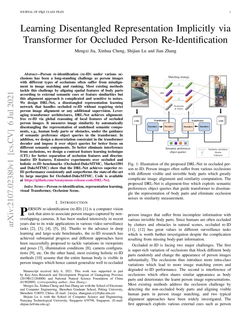 Learning Disentangled Representation Implicitly via Transformer for ...