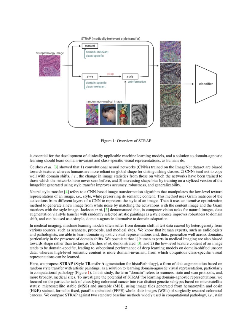 Learning Domain Agnostic Visual Representation For Computational Pathology Using Medically