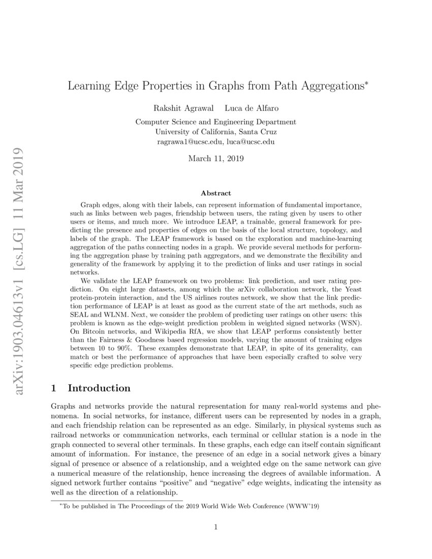 Learning Edge Properties in Graphs from Path Aggregations | DeepAI