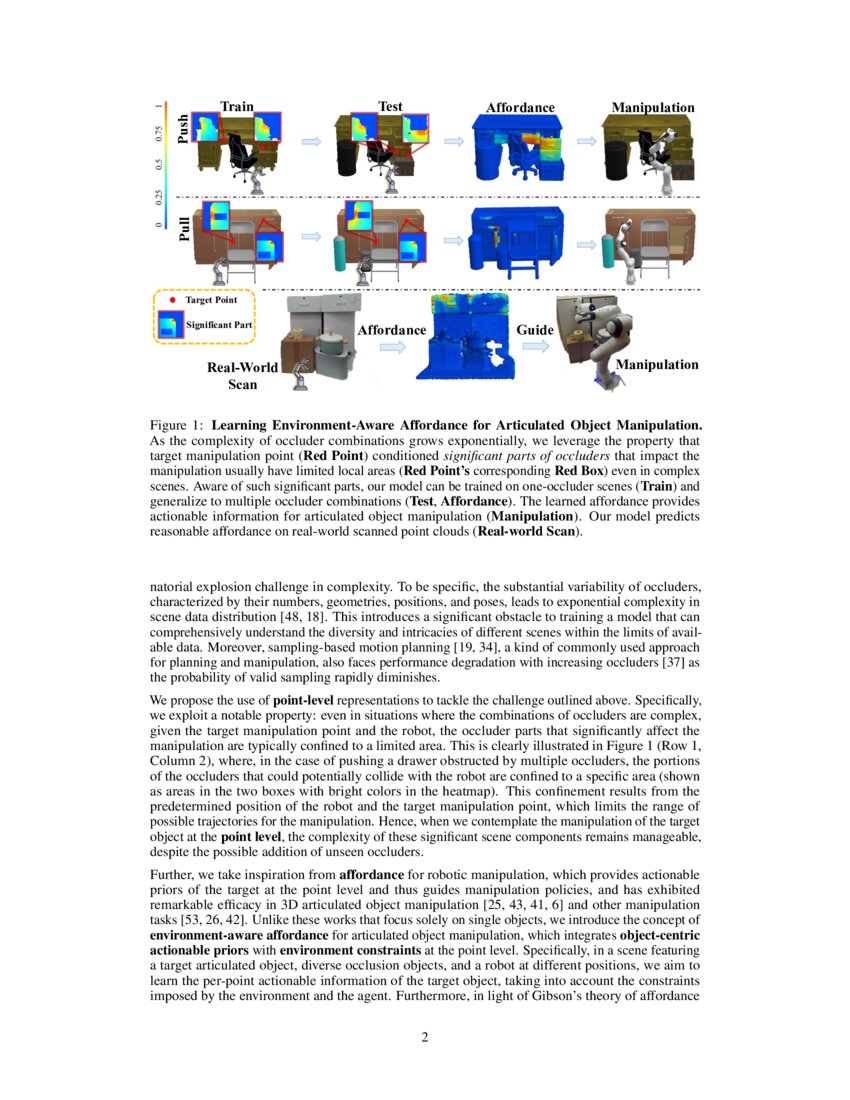 Learning Environment Aware Affordance For 3d Articulated Object Manipulation Under Occlusions