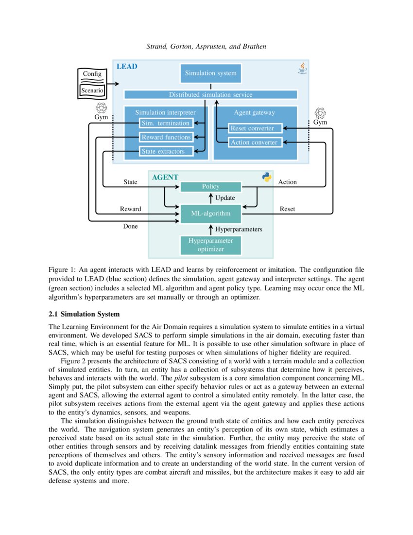 Learning Environment for the Air Domain (LEAD) | DeepAI