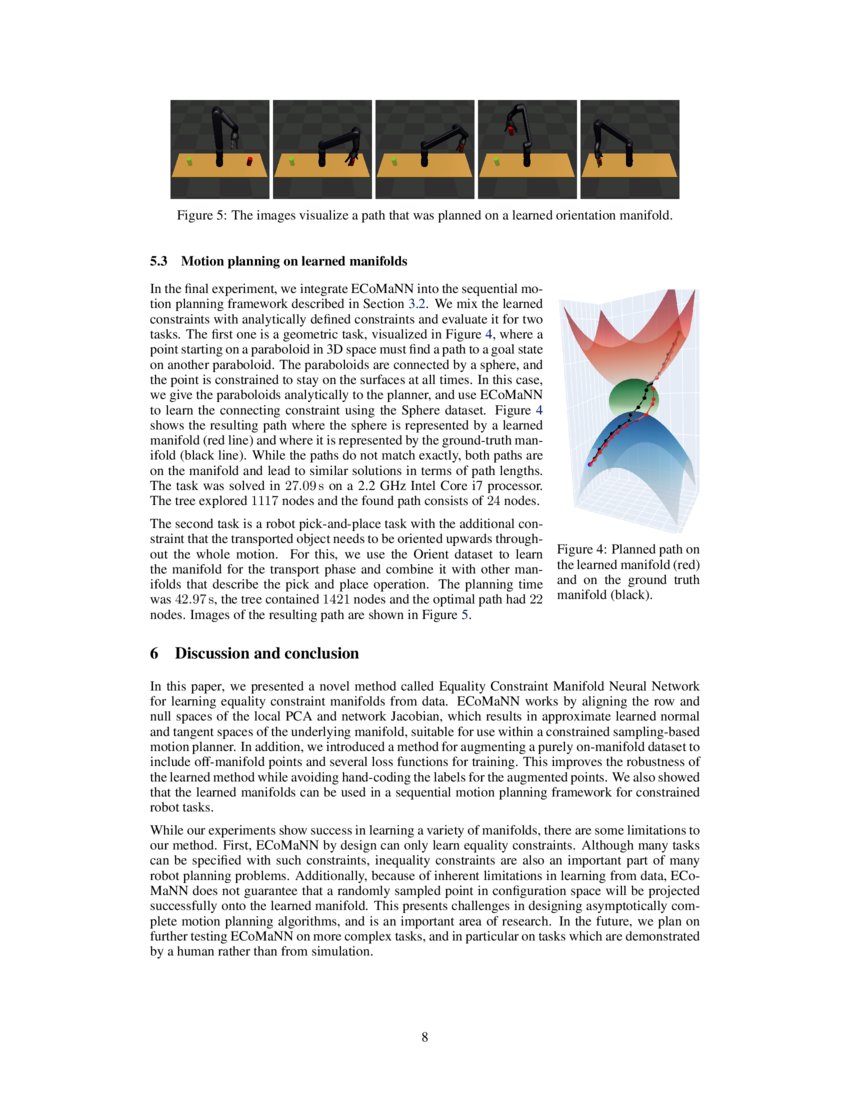 Learning Equality Constraints for Motion Planning on Manifolds | DeepAI