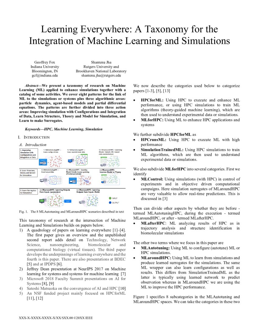 Learning Everywhere: A Taxonomy for the Integration of Machine Learning ...