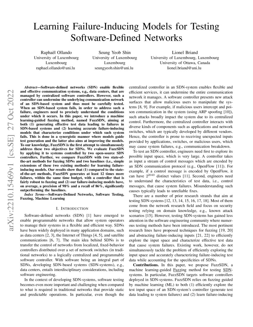 Learning Failure-Inducing Models for Testing Software-Defined Networks ...