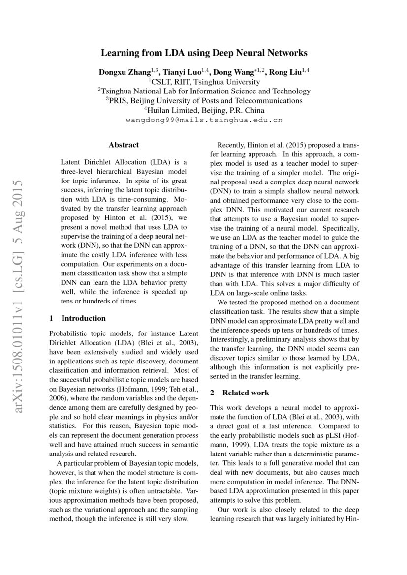 Learning from LDA using Deep Neural Networks | DeepAI