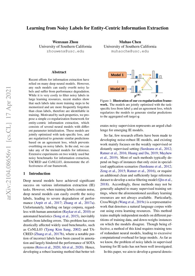 Learning from Noisy Labels for Entity-Centric Information Extraction ...