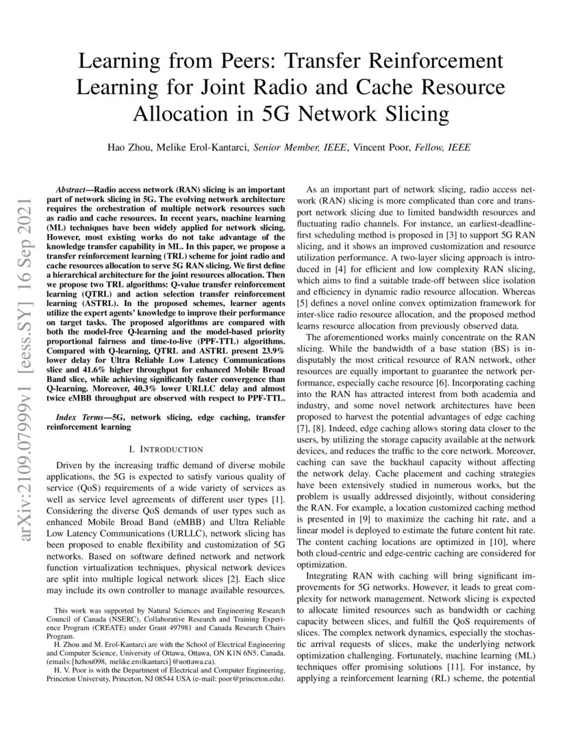 Learning From Peers Transfer Reinforcement Learning For Joint Radio