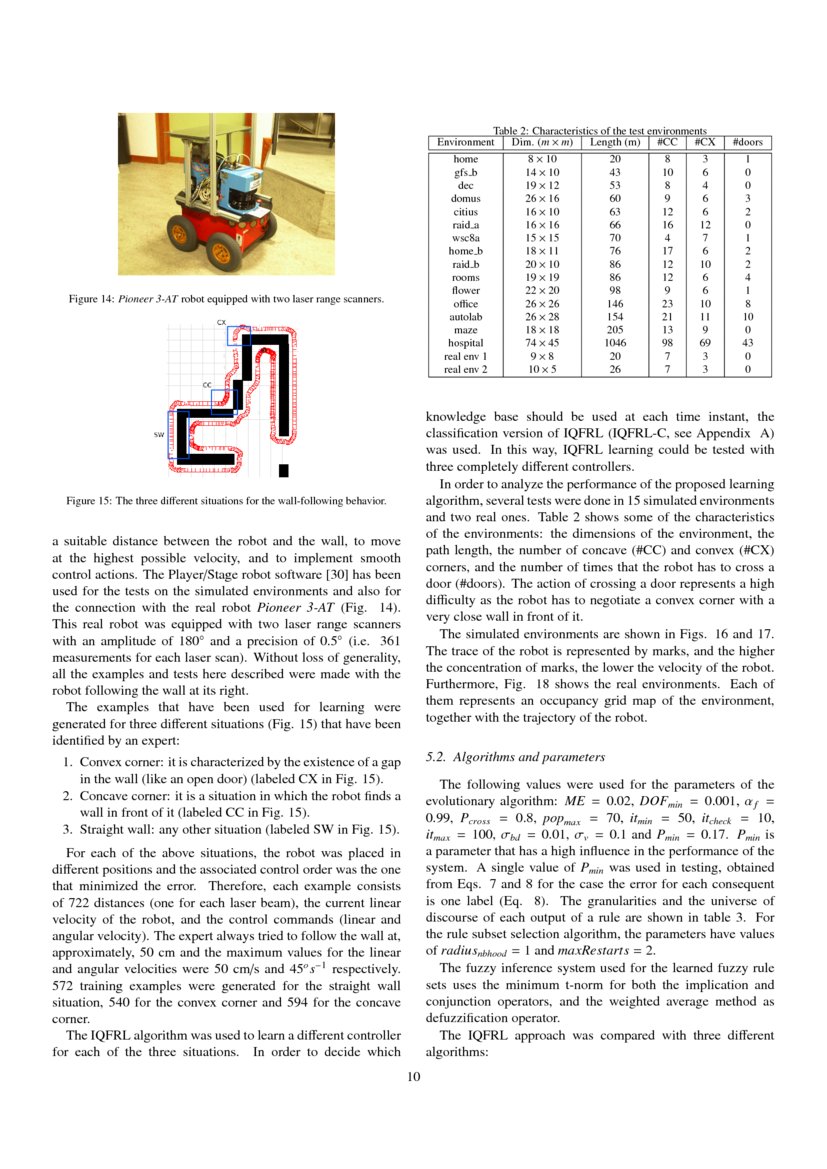 Learning Fuzzy Controllers In Mobile Robotics With Embedded