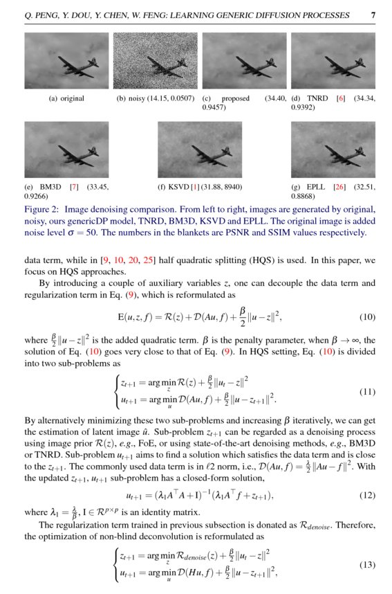 Learning Generic Diffusion Processes for Image Restoration | DeepAI